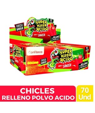 CHICLES SUPER HIPER ACIDOS BARRAS X 70 UND CJ X 36 UND
