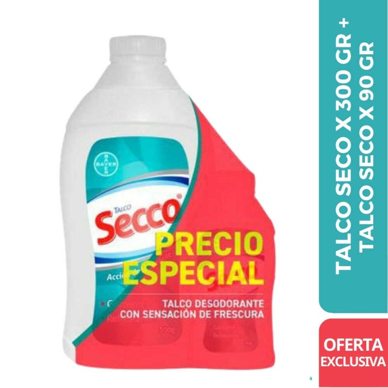 TALCO SECO X 300 GR + TALCO SECO X 90 GR
